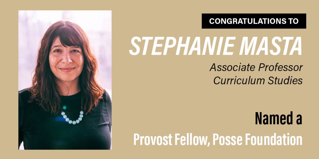 Masta named as Provost Fellow in Posse Foundation mentor program ...
